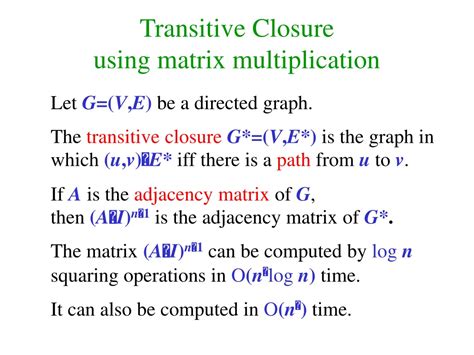 Ppt Fast Matrix Multiplication And Graph Algorithms Powerpoint Presentation Id9137986