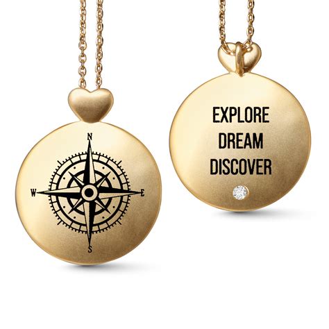 Compass Explore Necklace In Gold Amanda Blu And Co