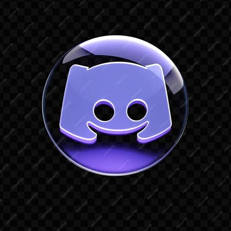 Discord Logo With 3d Render Etched Glass Material Pulsating Glow Purple And White Color Scheme