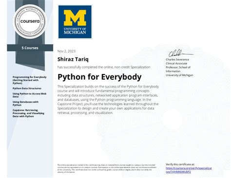 Shiraz Tariq On Linkedin Pythondatastructure Pythondatabase Universityofmichigan