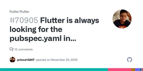 Flutter Is Always Looking For The Pubspecyaml In Cuser Folder And