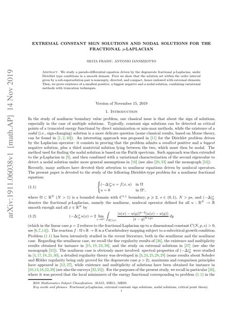 Pdf Extremal Constant Sign Solutions And Nodal Solutions For The