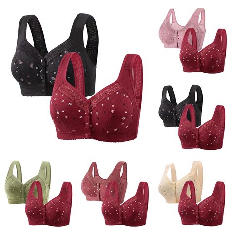 Cflvaek 2 Pack Daisy Bras For Elder Women Plus Size No Underwire