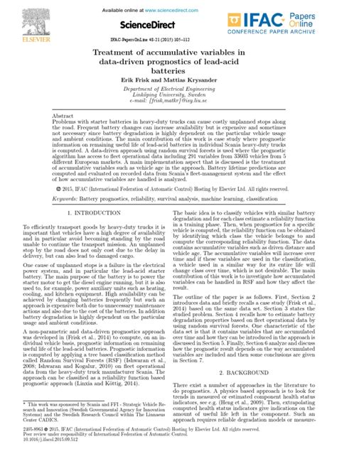 treatment of accumulative variables in data driven prognostics of lead acid batteries pdf