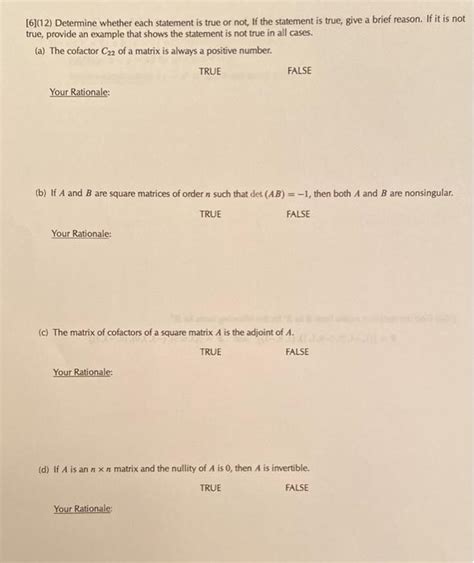 solved [6] 12 determine whether each statement is true or