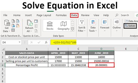 How To Solve Equations In Excel