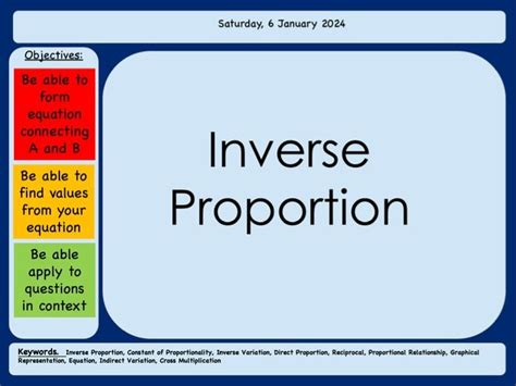 Inverse Proportion Full Lesson Teaching Resources