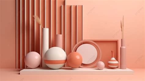 아름다움을 위한 복고풍 스타일의 3d 렌더링을 사용한 최소한의 기하학적 화면 제품 디스플레이 배경 3d 배경 핑크 3d 최소한의 장면 배경 일러스트 및 사진 무료