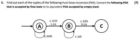 Solved Find Out Each Of The Tuples Of The Following Push Down Automata