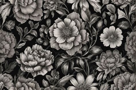 Premium Photo Monochrome Floral Patterns