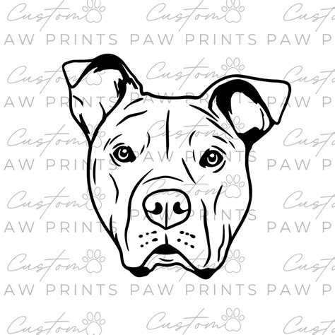 Pitbull Head Svg Pitbull Svg File Pitbull Clipart Pitbull Line Art