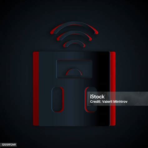 종이 잘라 스마트 욕실 은 검은 배경에 고립 된 아이콘을 확장 중량 측정 장비 무선 연결과 사물 인터넷 개념 종이 아트 스타일 벡터 0명에 대한 스톡 벡터 아트 및 기타