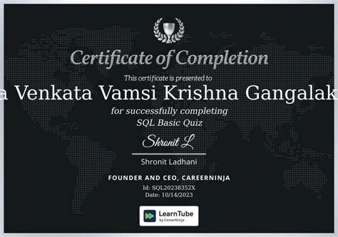 Vamsi Krishna On Linkedin I Am Successfully Completed Sql Basic Quiz And Special Thanks To