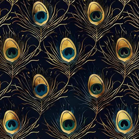 Peacock Feathers Pattern Premium Ai Generated Vector