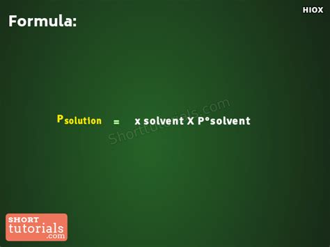 Vapor Pressure Formula