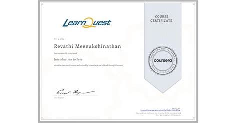 Revathi M On Linkedin Completion Certificate For Introduction To Java