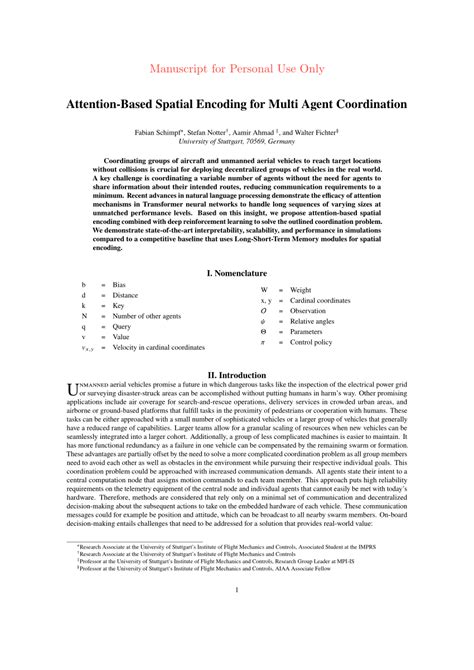 Pdf Attention Based Spatial Encoding For Multi Agent Coordination