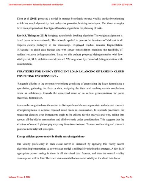 Improvement Of Energy Efficiency In Cloud Computing By Load Balancing