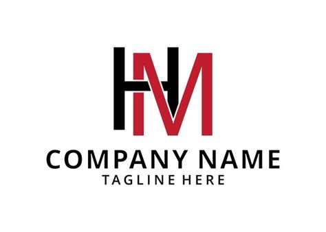 초기 문자 Hm 또는 Mh 벡터 로고 디자인 템플릿 프리미엄 벡터