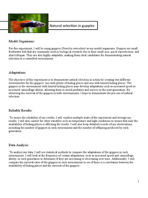 Natural Selection Experiment With Gruppies Pdf Natural Selection Adaptation