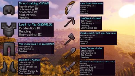 Minecraft Armor And Tool Enchants Minecraft Tips Minecraft Minecraft Blueprints
