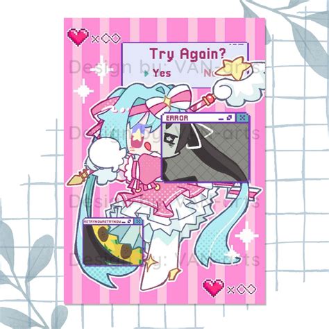Jual Retry Now Hatsune Miku Vocaloid Fanart Art Prints Shopee Indonesia