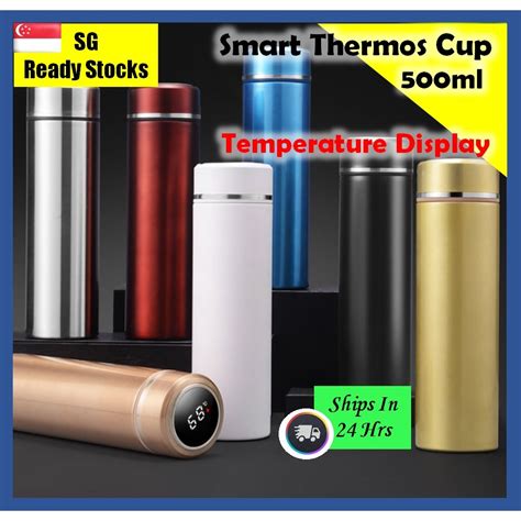 [sg] Smart Thermos Cup Led Temperature Display Thermal Flask Thermal Water Bottle 500ml Vacuum