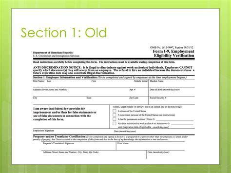 PPT The New Form I 9 PowerPoint Presentation Free Download ID 1689627