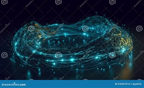 Virtual Network Of The Artificial Intelligence Learning Algorithm Stock Illustration