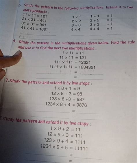 Study The Pattern In The Following Multiplications Extend It To Two M
