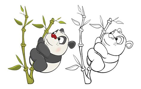 당신이 디자인 및 컴퓨터 게임에 대 한 귀여운 만화 캐릭터 팬더의 벡터 일러스트 레이 션 색칠 하기 책 개요 세트 곰에 대한 스톡 벡터 아트 및 기타 이미지 Istock