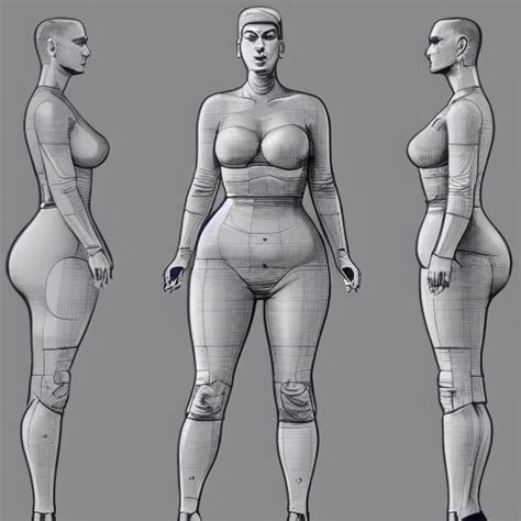 Blender Female Human Blueprint