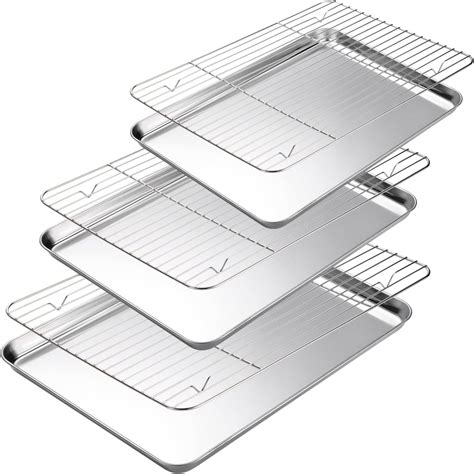 Sasyxdc Baking Sheet With Cooling Rack 3 Premium Stainless Steel Cookie