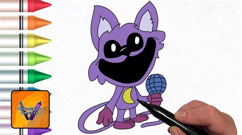 Как нарисовать Кот Дрёма Catnap Фиолетовый монстр из Поппи Плейтайм 3 Youtube