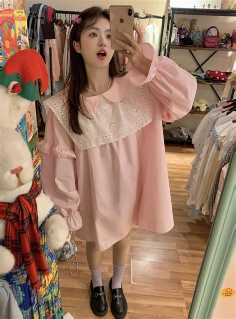 둥근카라 펀칭 레이스 케이프 카라 러플 프릴 A라인 핑크 노랑 미니원피스 에이블리