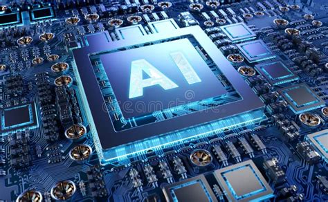 Artificial Intelligence In A Modern GPU Card D Rendering Stock Illustration Illustration Of