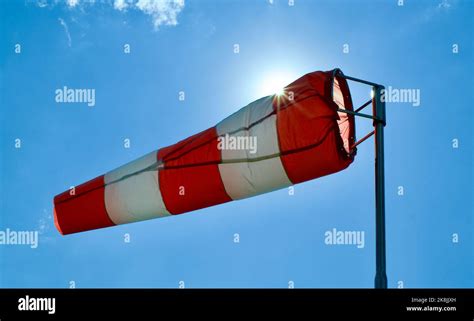 Windsock Windsock Flag Wind Direction Indicator Wind Intensity Windsock In Front Of Blue Sky
