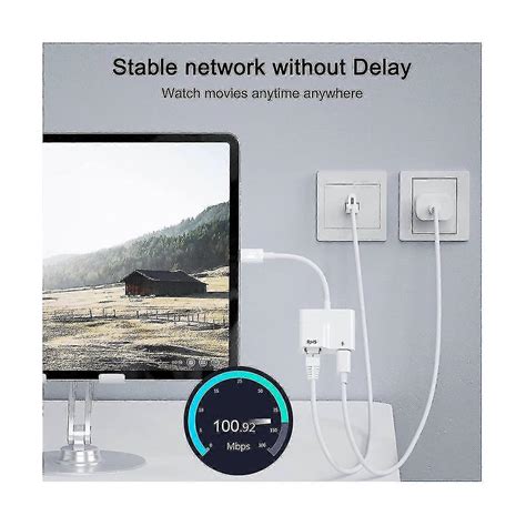 Usb C To Ethernet Adapter Usb Type C To Rj45 Gigabit Ethernet Lan Adapter With Pd 60w Charger