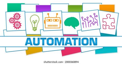 Automation Concept Image Text Related Symbols Stock Illustration