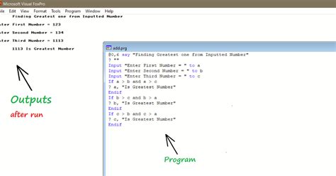 Program To Find Greatest Number From Inputted Number In Foxpro