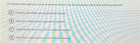 Solved The Dynamic States Approach Is More Of A