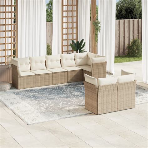 Vidaxl Garden Sofa Set Beige Pe Rattan Large Modular Garden Sofa Set