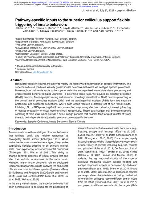 Pdf Pathway Specific Inputs To The Superior Colliculus Support Flexible Triggering Of Innate