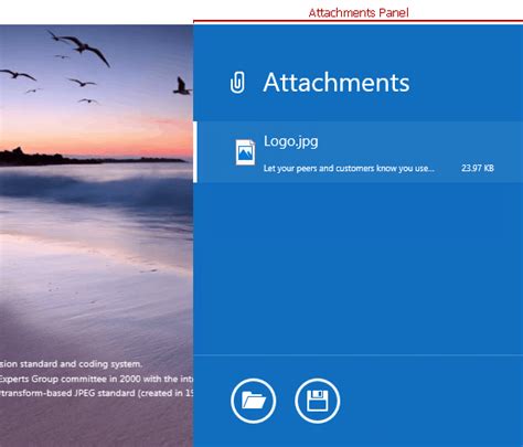 Attachments Panel Windows 10 App Controls DevExpress Documentation