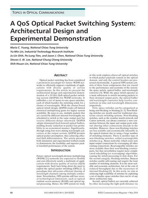 Pdf A Qos Optical Packet Switching System Architectural Design And Experimental Demonstration