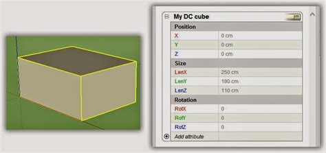 The Sketchup Dynamic Components Tutorial Lesson 2 Entering Values