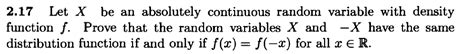 Solved 217 Let X Be An Absolutely Continuous Random