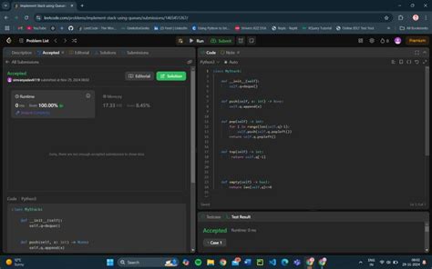 100daysofcodechallenge python datastructures leetcode