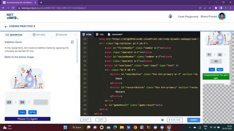 Bhanu Prasad On Linkedin Day62 Rahulattulurisir Nxtwaveccbp Additiongame