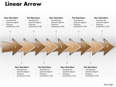 Ppt Linear Arrow Business 9 Stages PowerPoint Templates